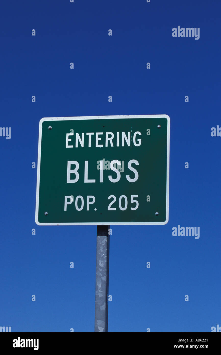 Bliss Idaho town sign Stock Photo - Alamy