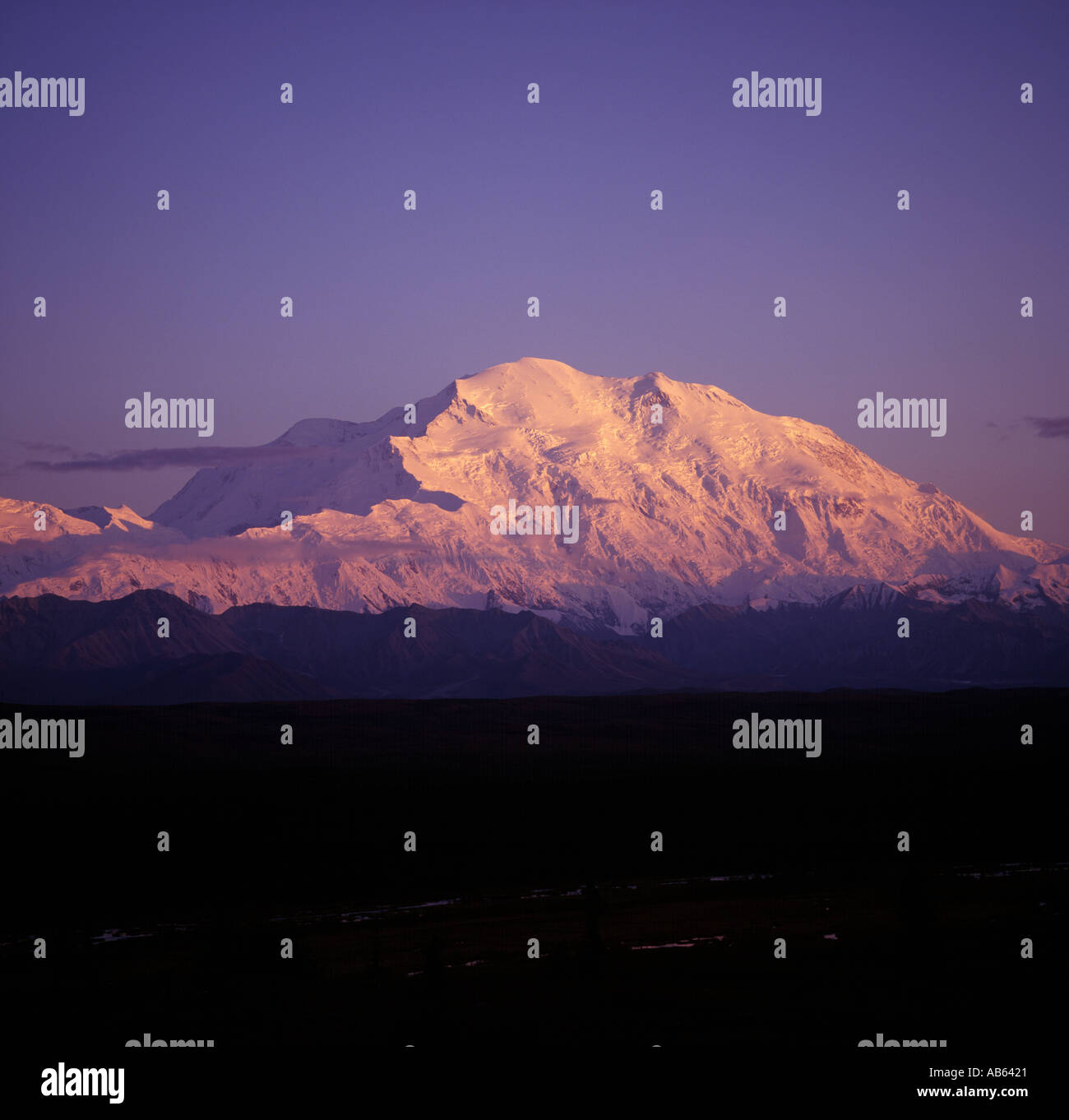 Mount Denali at Sunset Stock Photo - Alamy