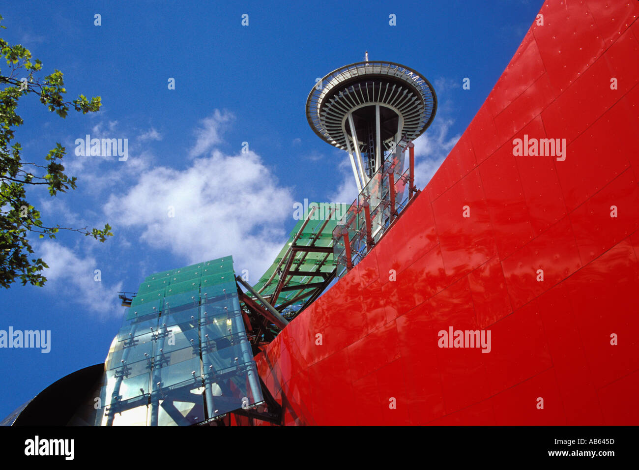 EMP Experience Music Project Building Exterior View With Space Needle ...