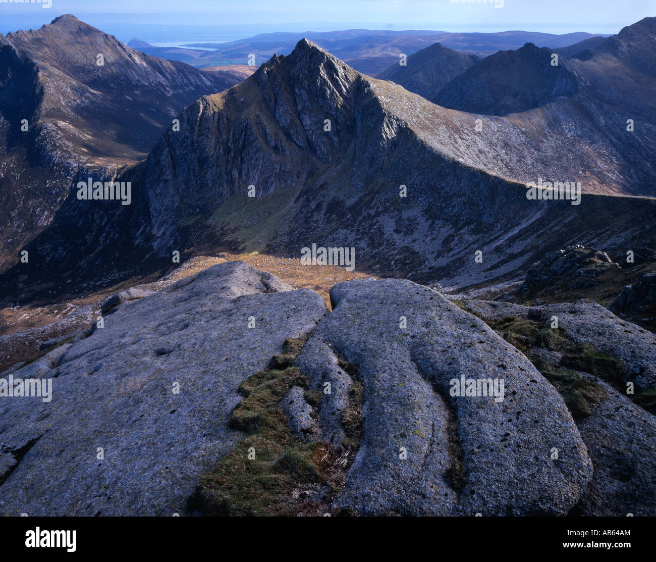Cir Mhor viewed from Castail Abhail with Holy Island beyond Goatfell ...