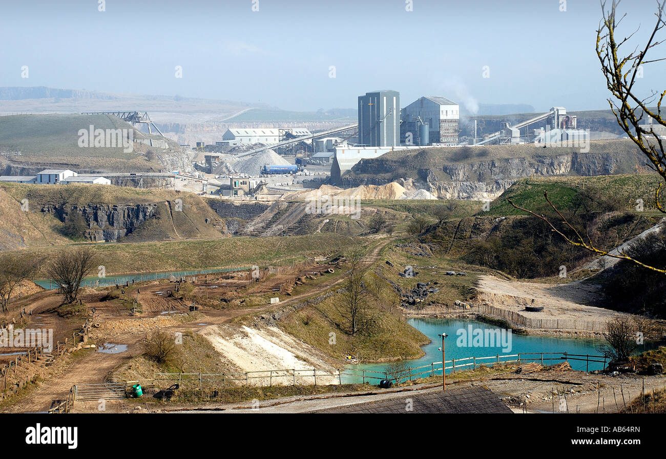 Limestone Quarry Tunstead Works, Buxton, Derbyshire Stock Photo ...