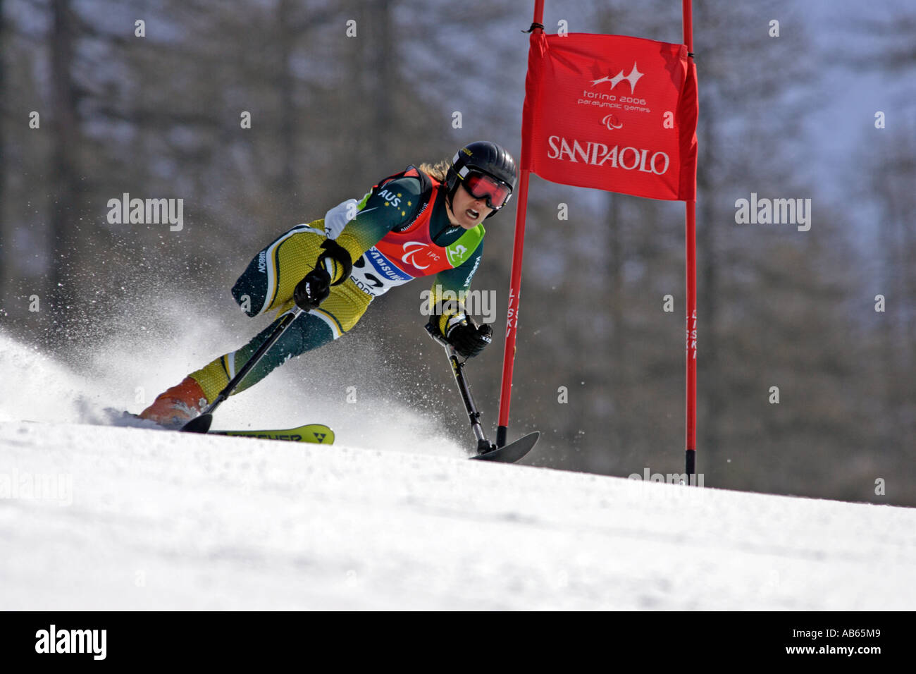 Emily Jansen LW2 of Australia on her second run of the Womens Alpine ...