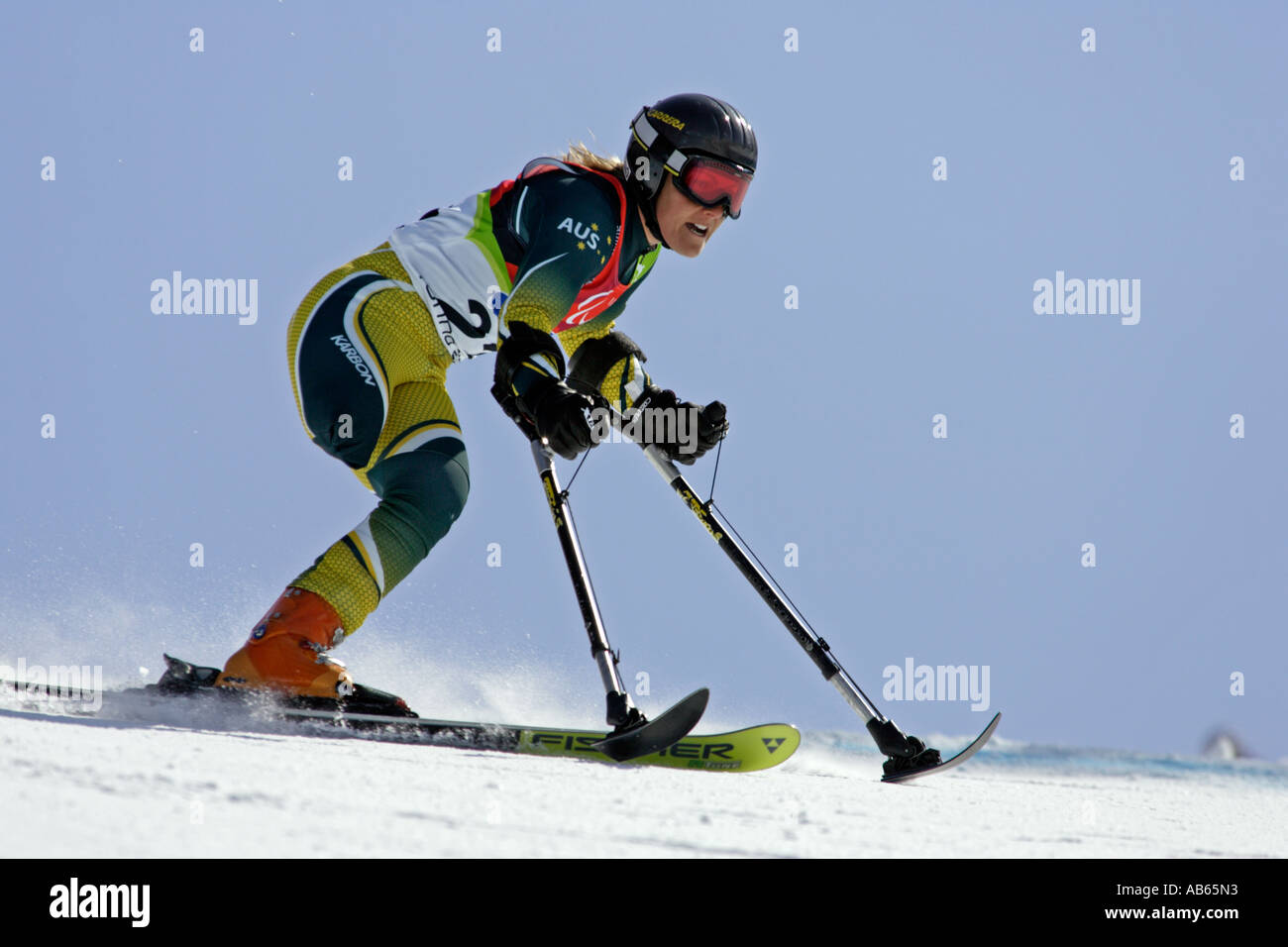 Emily Jansen LW2 of Australia on her second run of the Womens Alpine ...
