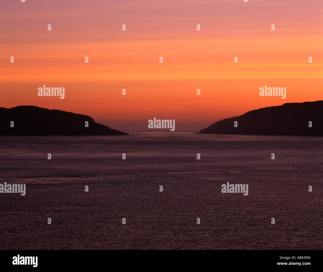 Gulf of Corryvreckan at sunset viewed from the Craignish Peninsula ...