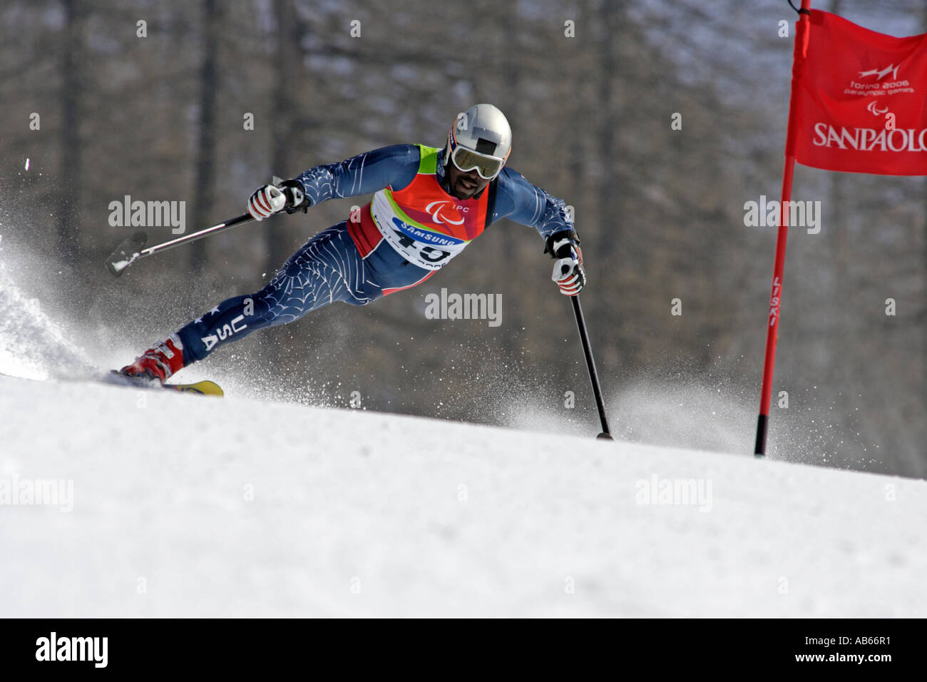 Ralph Green LW2 of the USA on his second run of the Mens Alpine Skiing ...