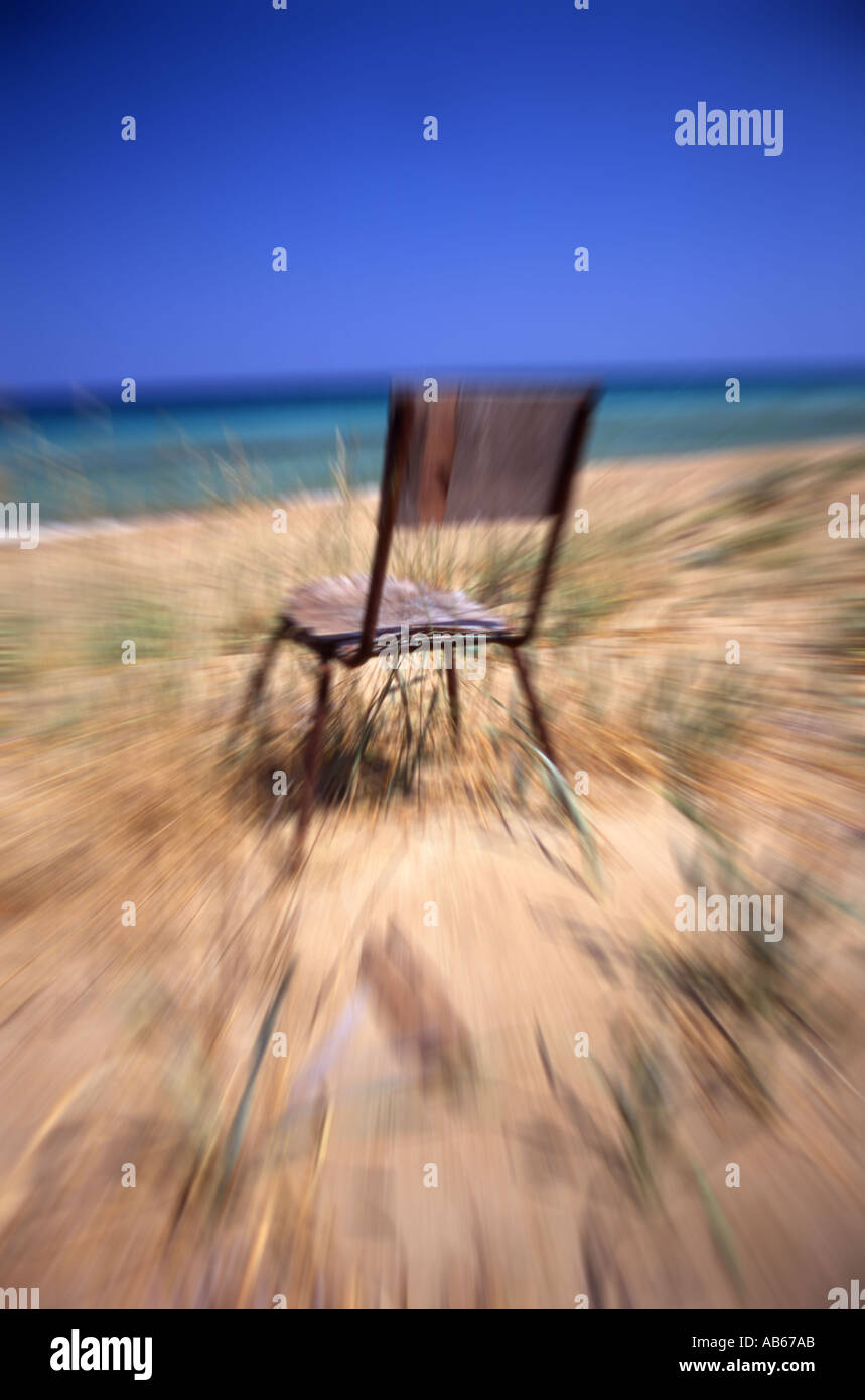 Chair on beach at Bafra Cyprus Stock Photo - Alamy
