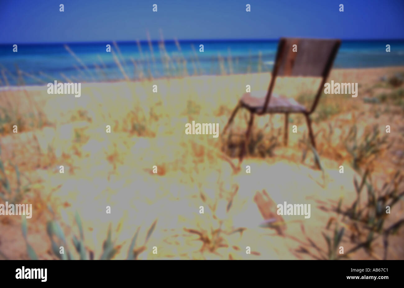 Chair on beach at Bafra Cyprus Stock Photo - Alamy