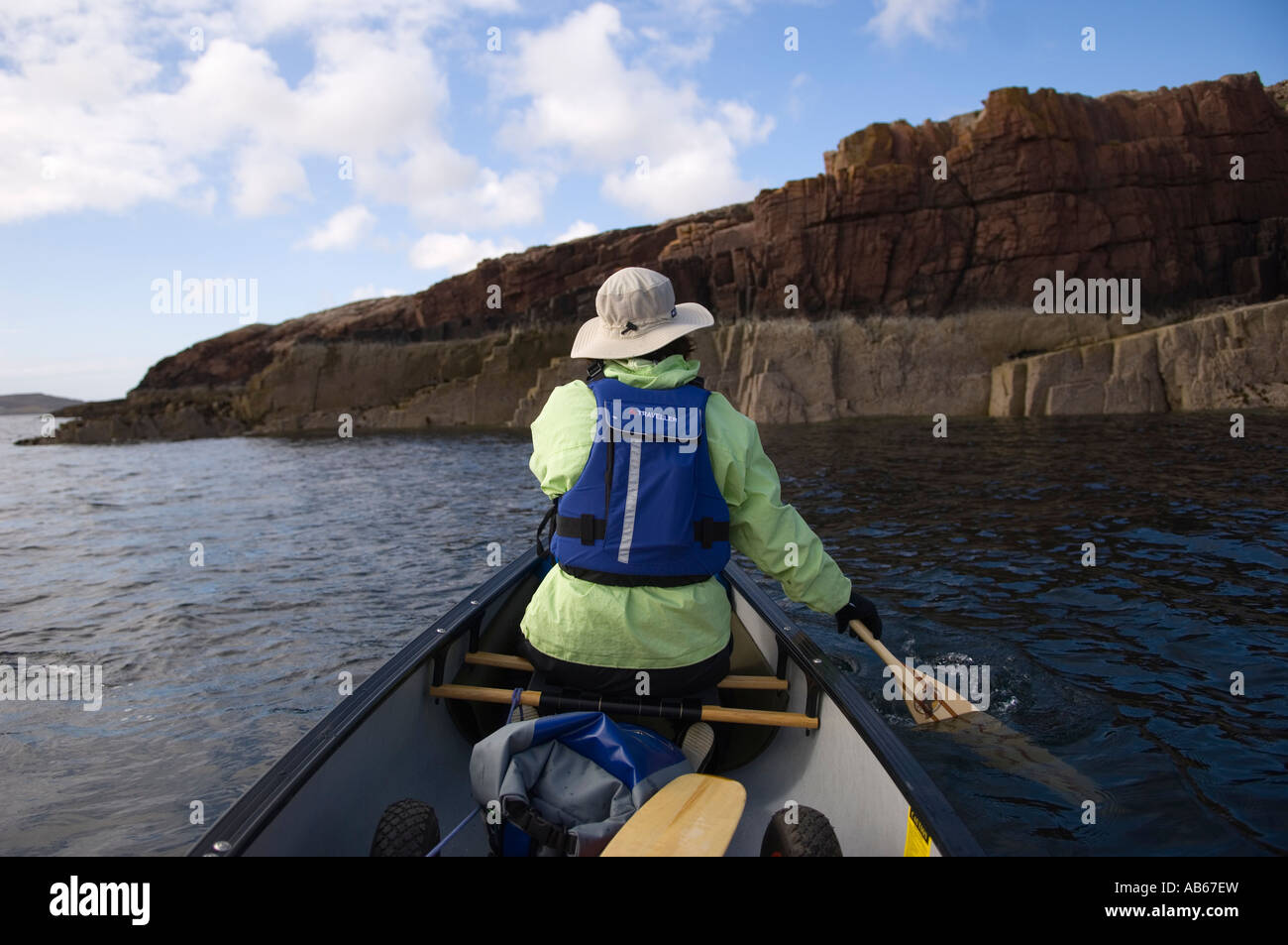 A female canoeist on the sea, Summer Isles, Scotland Stock Photo - Alamy