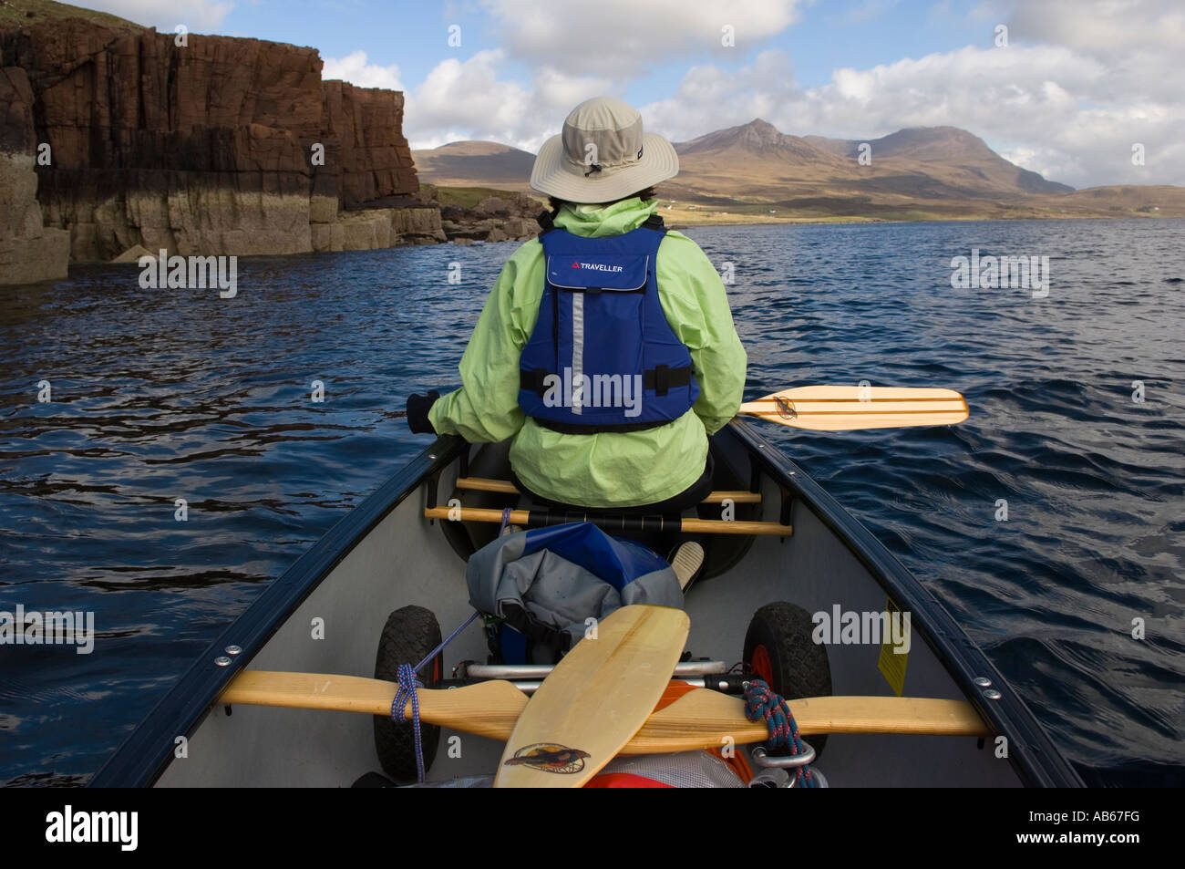 A female canoeist on the sea, Summer Isles, Scotland Stock Photo - Alamy