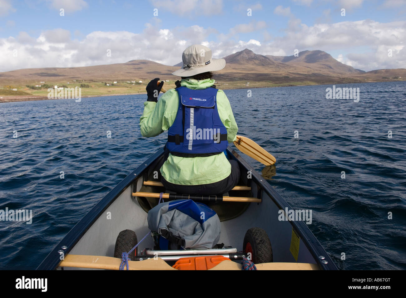 A female canoeist on the sea, Summer Isles, Scotland Stock Photo - Alamy