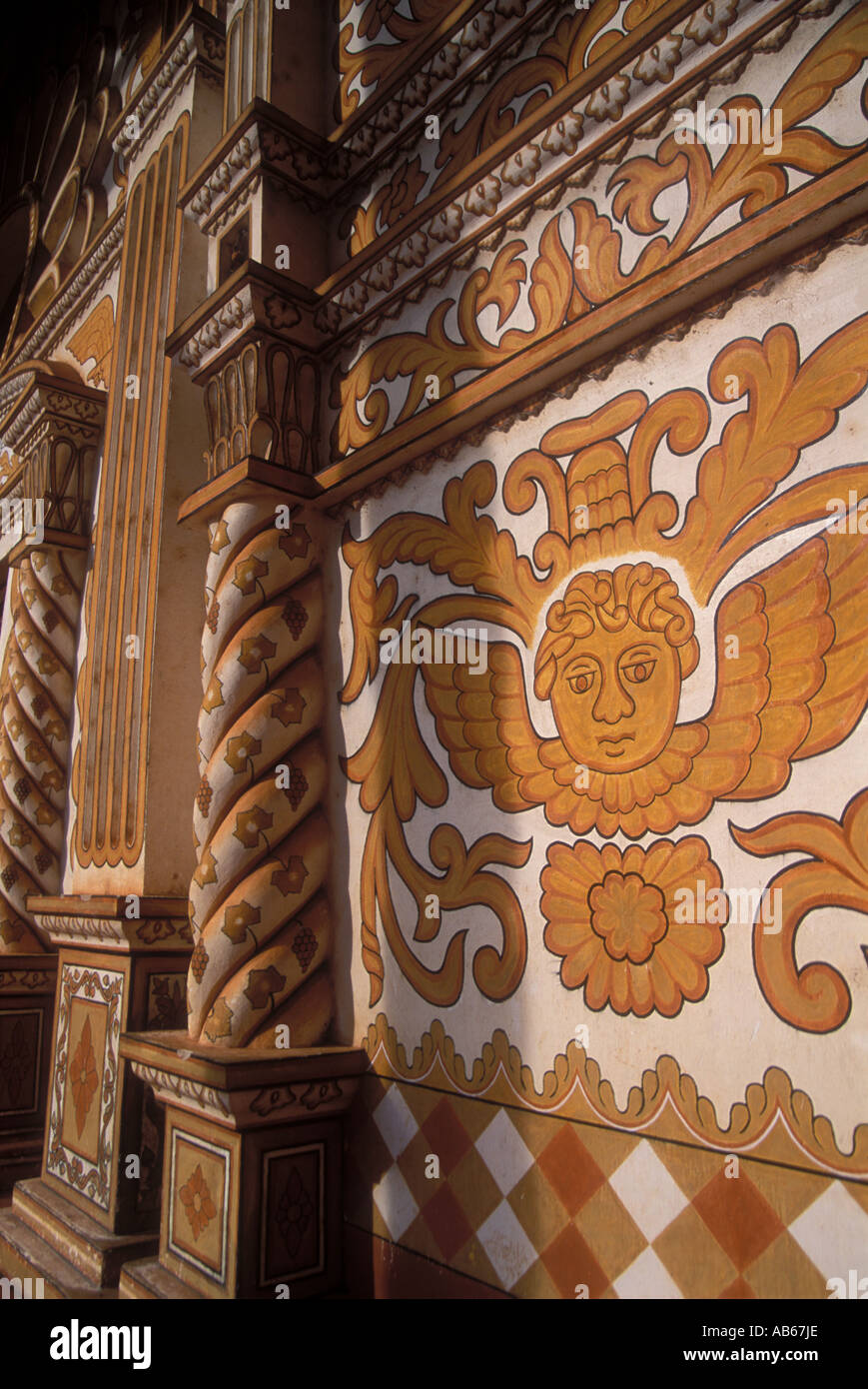Mural design on Chiquito Indio Jesuit Mission church Concepcion ...