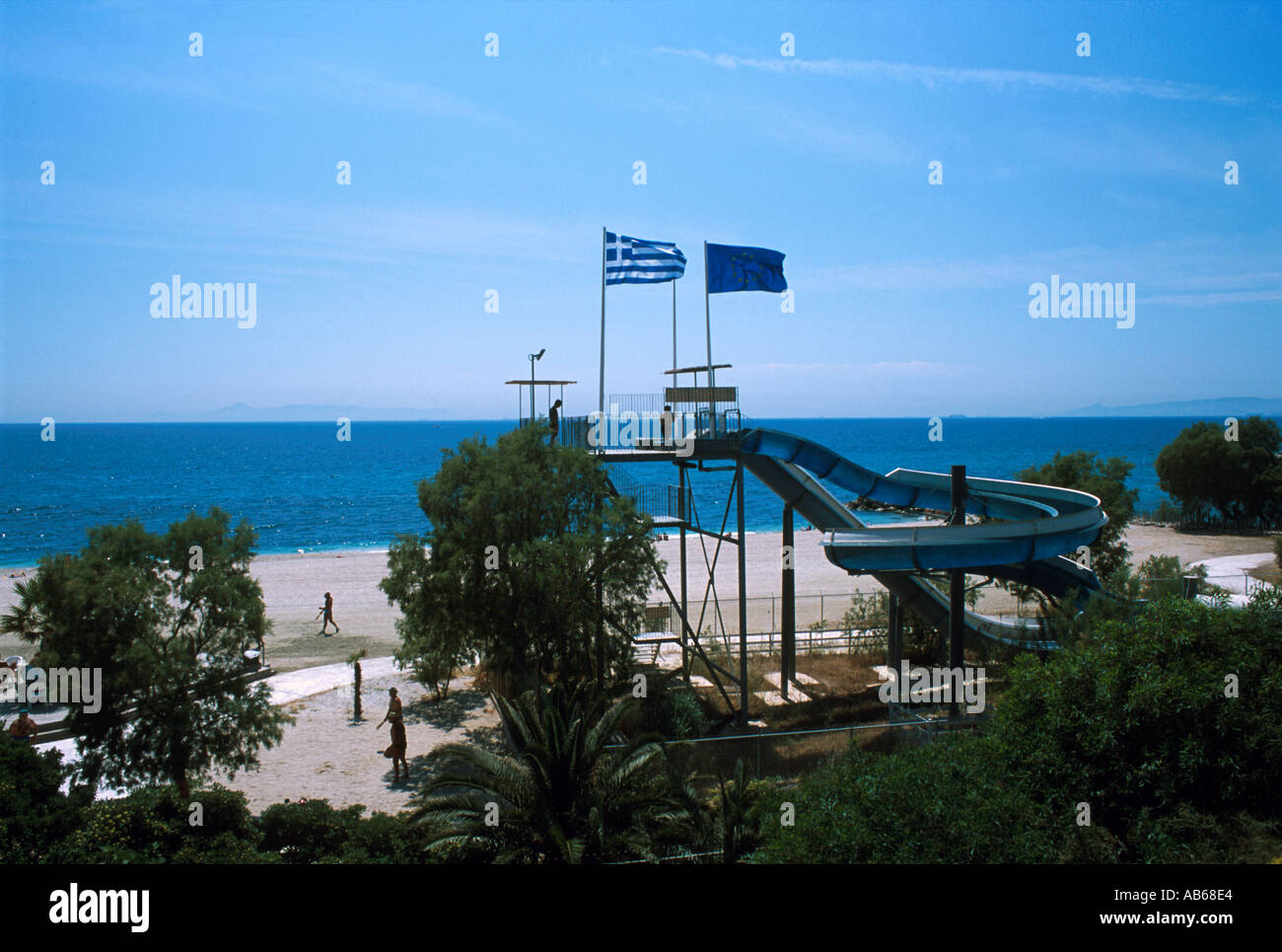 Europe Greece Athens Glyfada Beach Giant Slide Stock Photo - Alamy