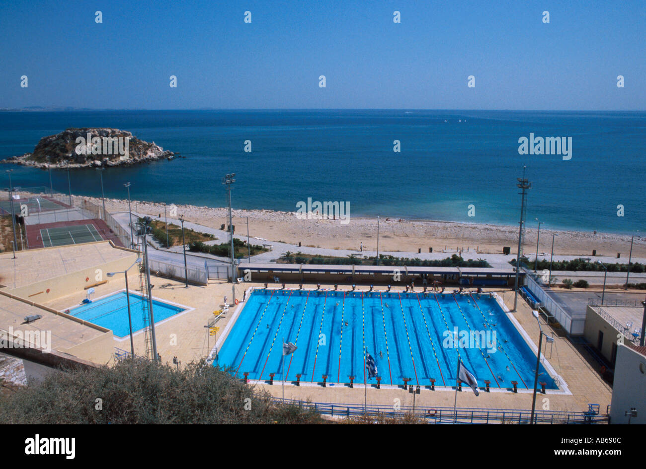 Athens beach pool pireus hi-res stock photography and images - Alamy