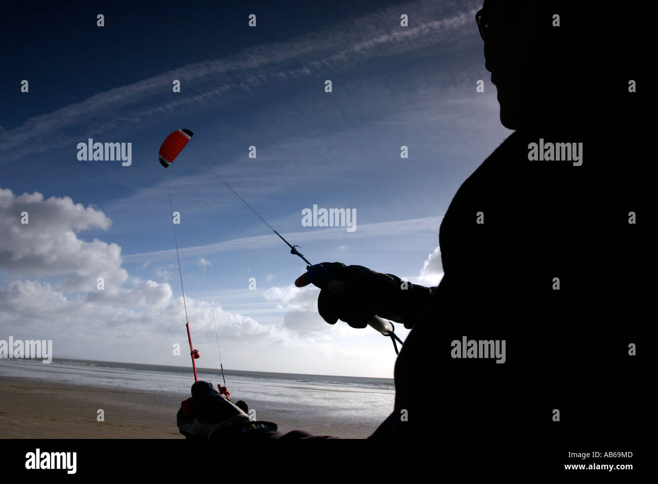Power kite flying Stock Photo - Alamy