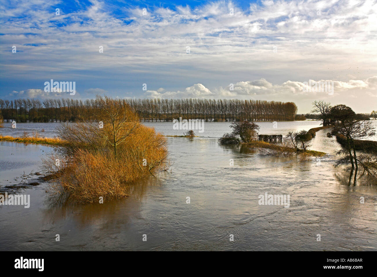 River Dee in Flood Cheshire England Stock Photo - Alamy