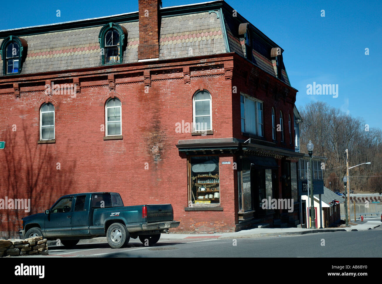 Red brick architecture in small rural east coast town Stock Photo - Alamy
