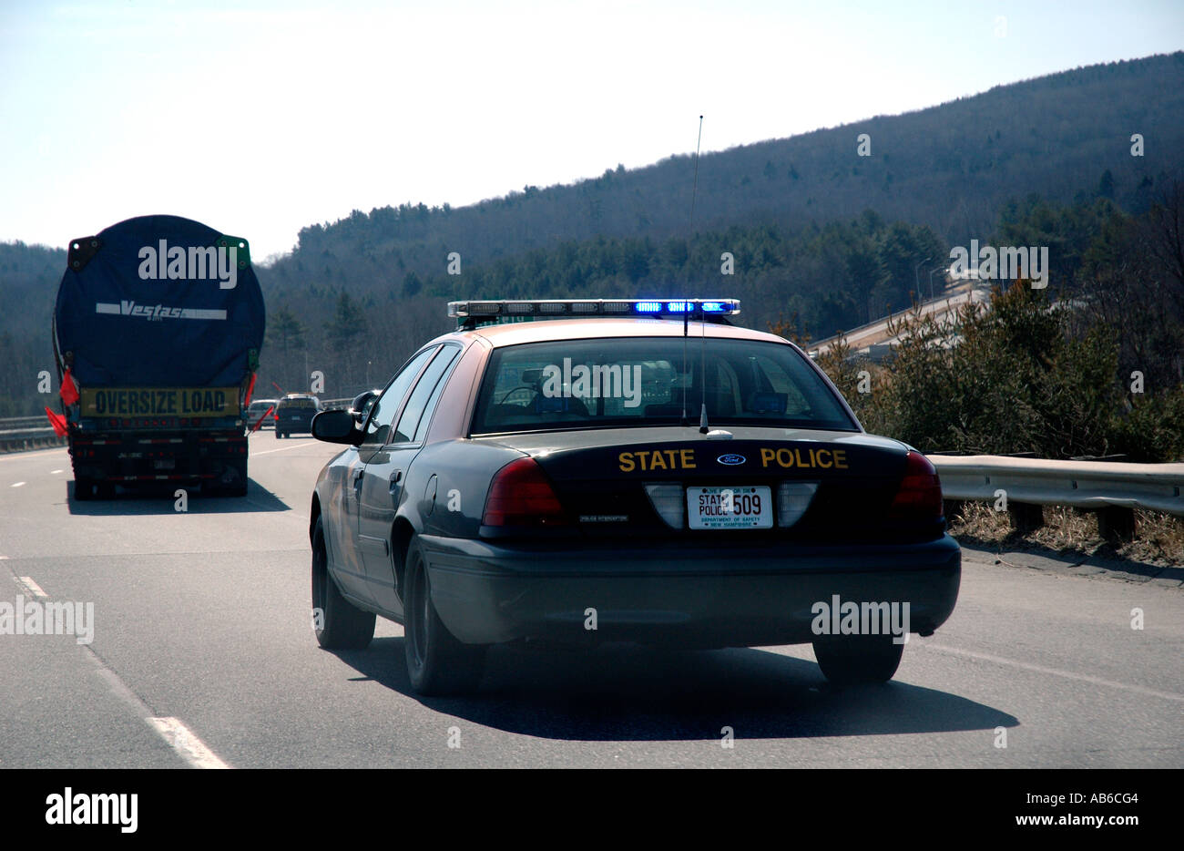 Highway police on route 84 Stock Photo - Alamy