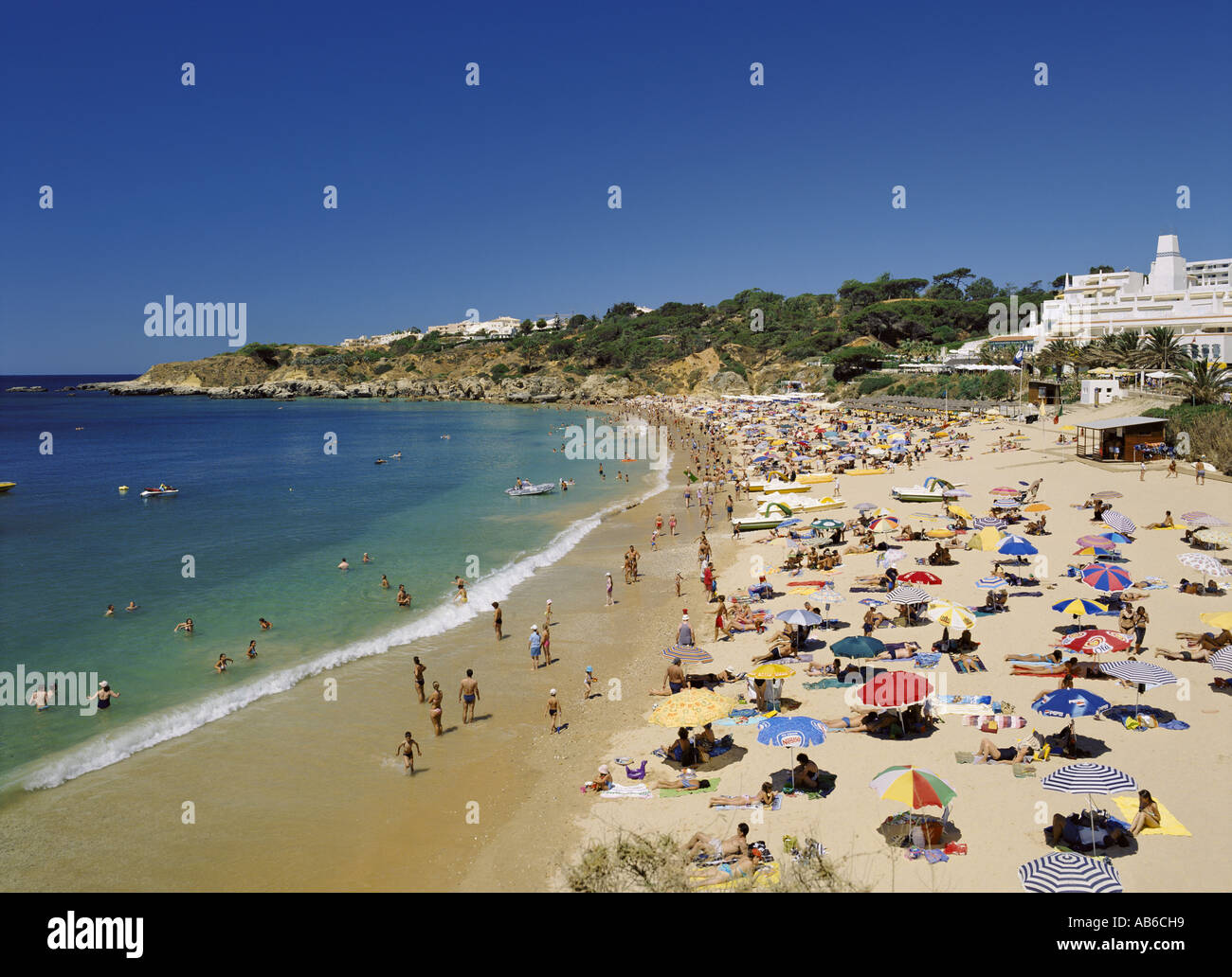 Portugal, the Algarve, Praia da Oura beach near Albufeira in summer ...