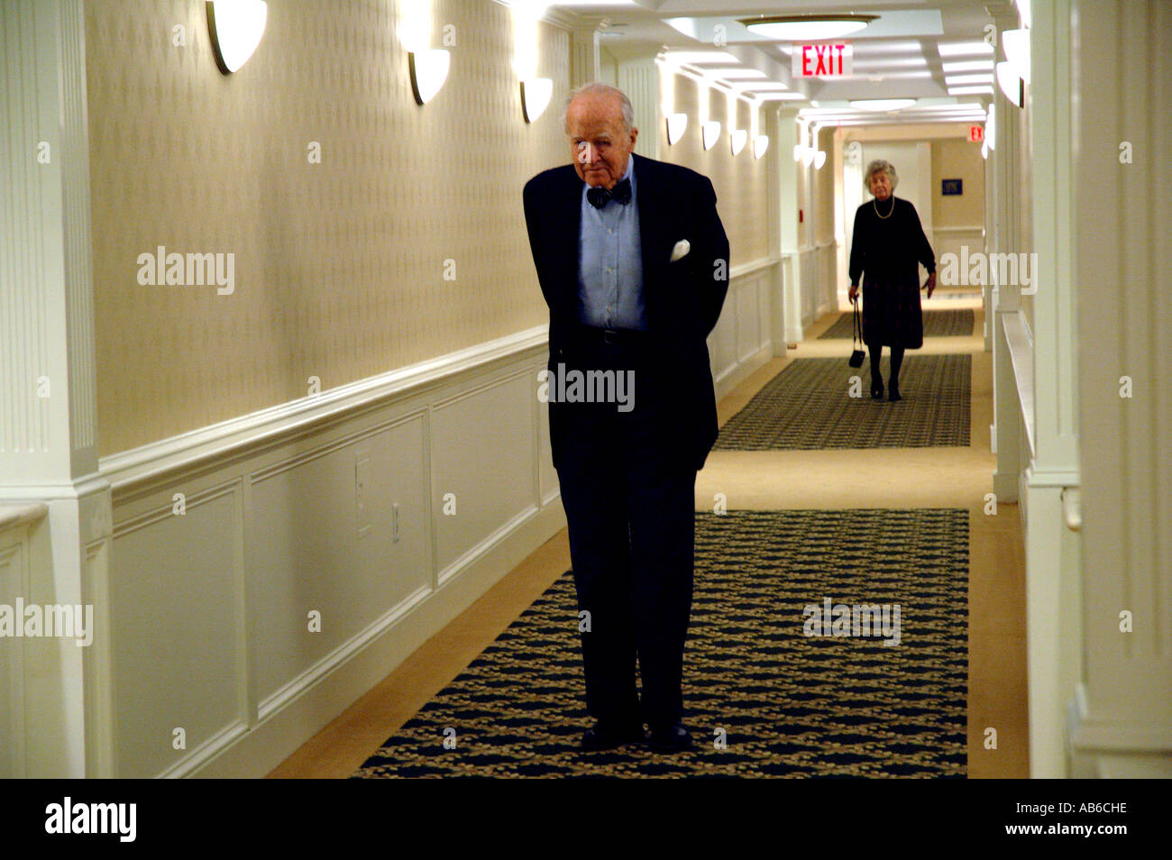walking down corridor in Old peoples private residential home Stock ...