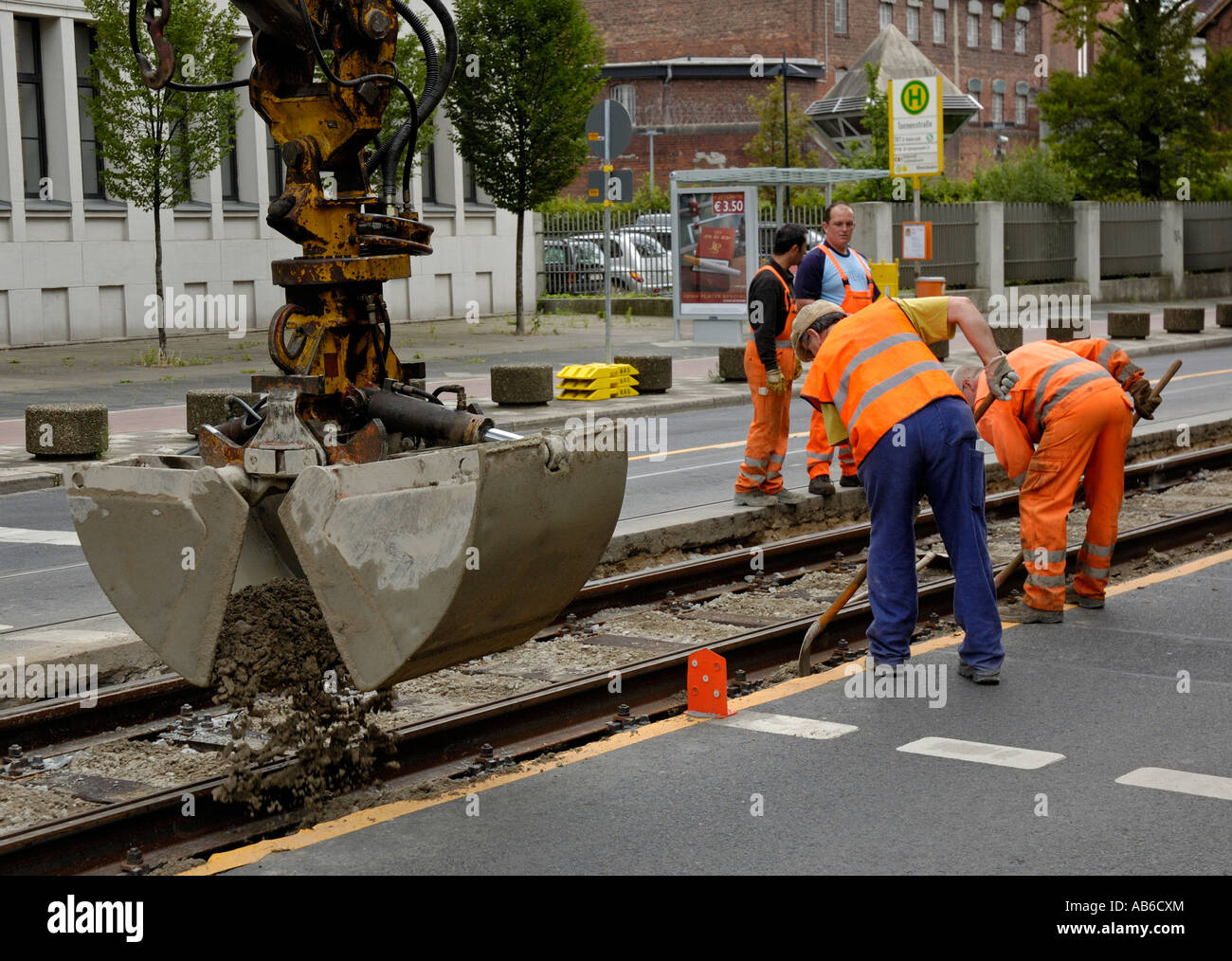 Work on tram tracks hi-res stock photography and images - Alamy