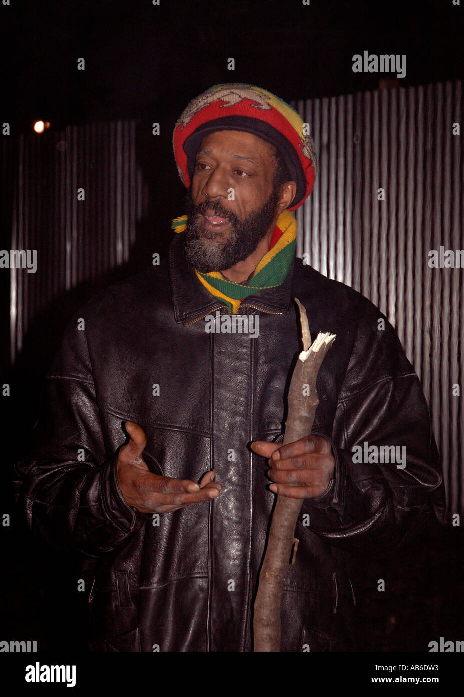 Ras Napthali at Rainbow Circle Gathering with talking stick taking ...