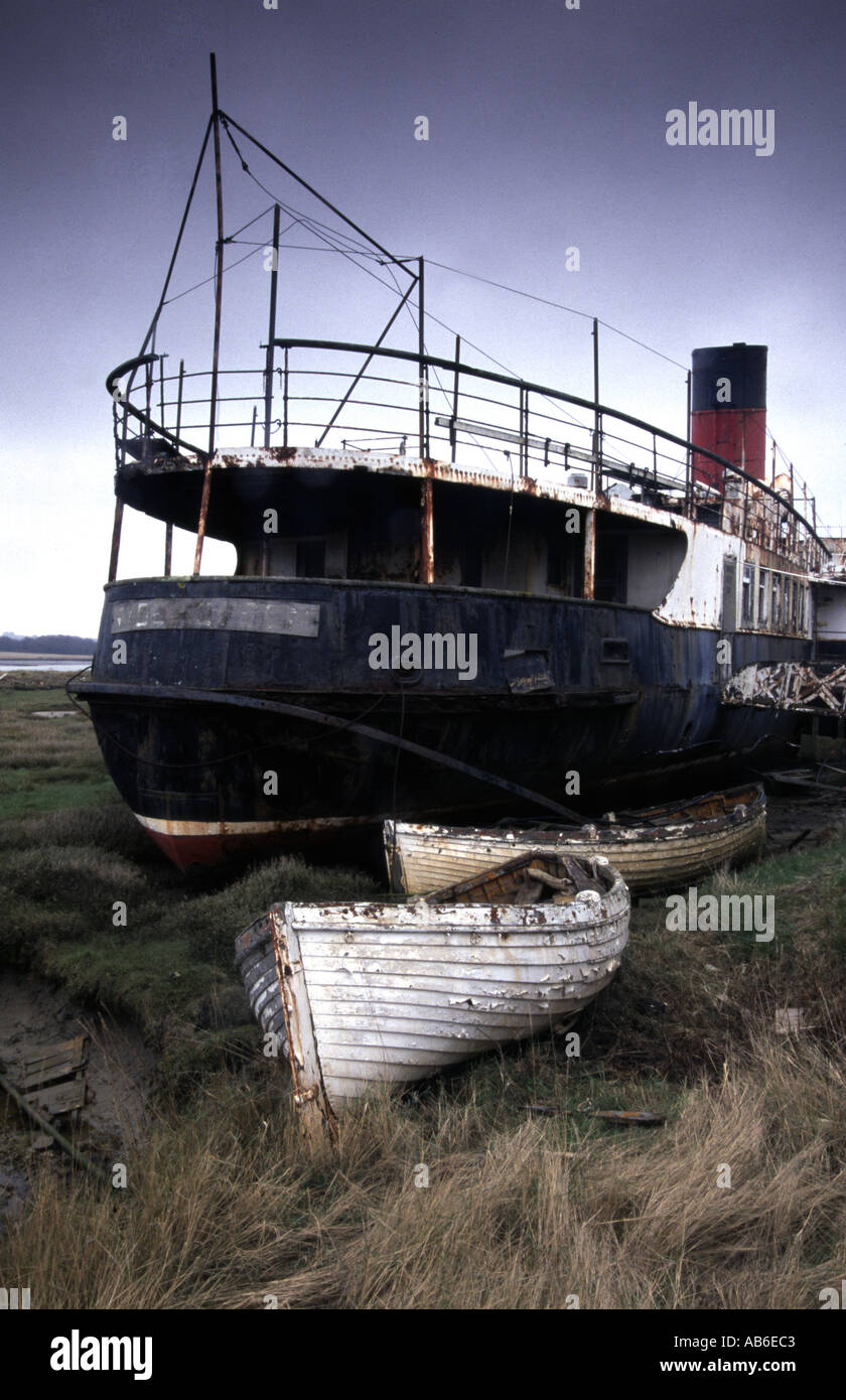 Stern of Old Wrecked Paddle Steamer Stock Photo - Alamy
