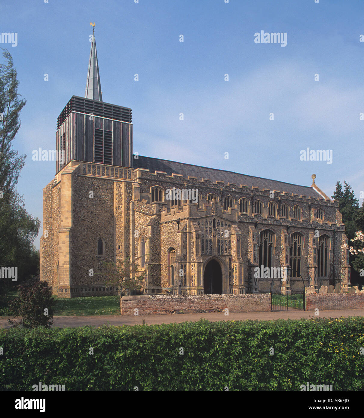 Church of St Mary Magdalene on a hill above the Suffolk village of ...