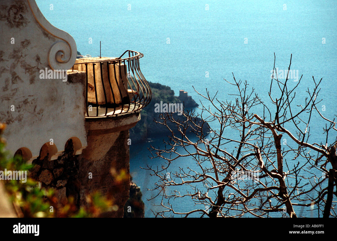 A balcony near Positano overlooking the Gulf of Salerno Torre di Grado ...