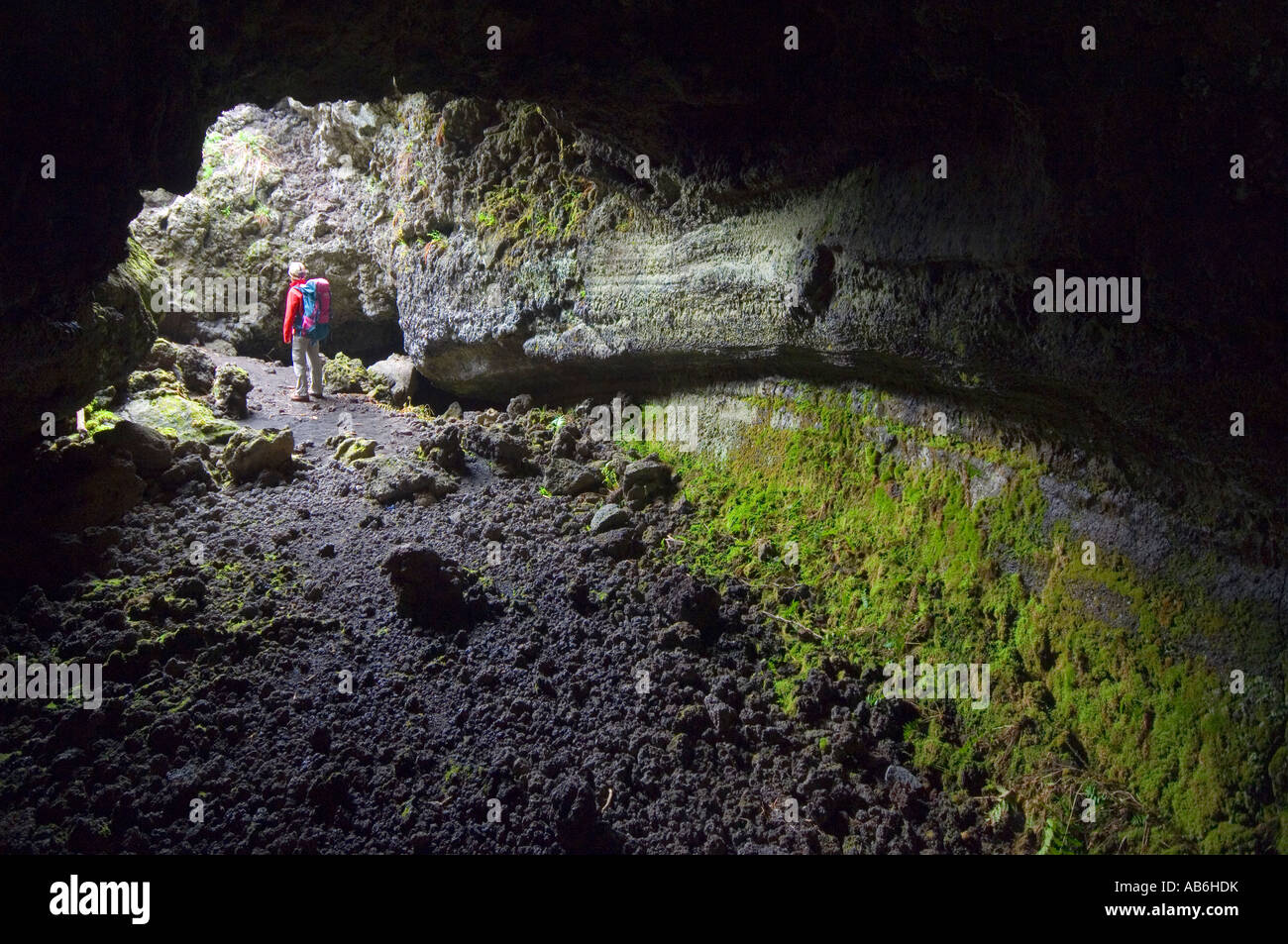 etna volcano, lava conduit in the socalled "Raspberry Cave" (Grotta dei ...