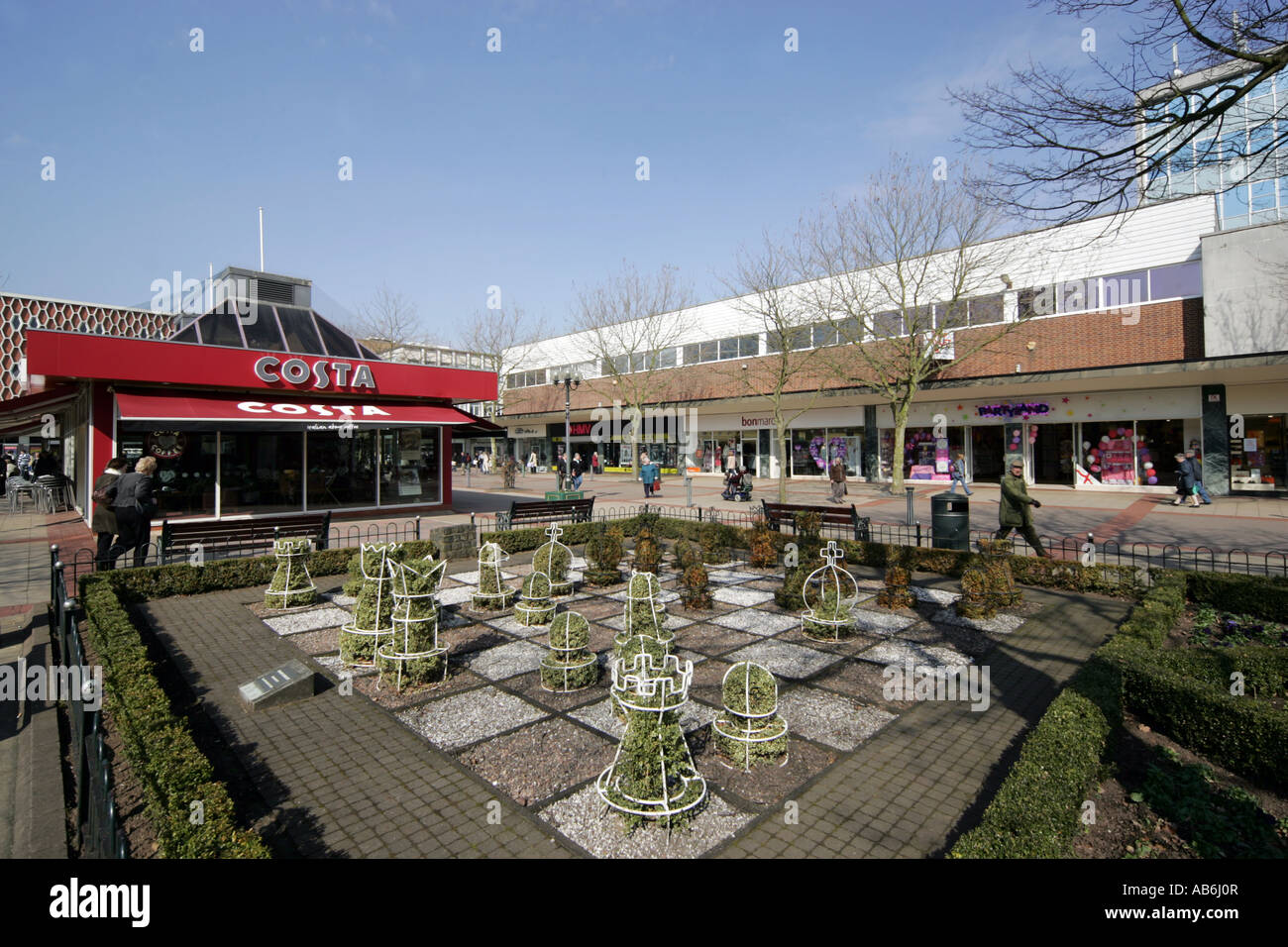 Chess board topiary solihull town centre feature hi-res stock ...