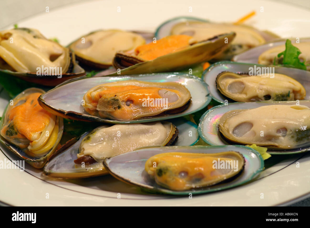 Food green lipped mussels hi-res stock photography and images - Alamy