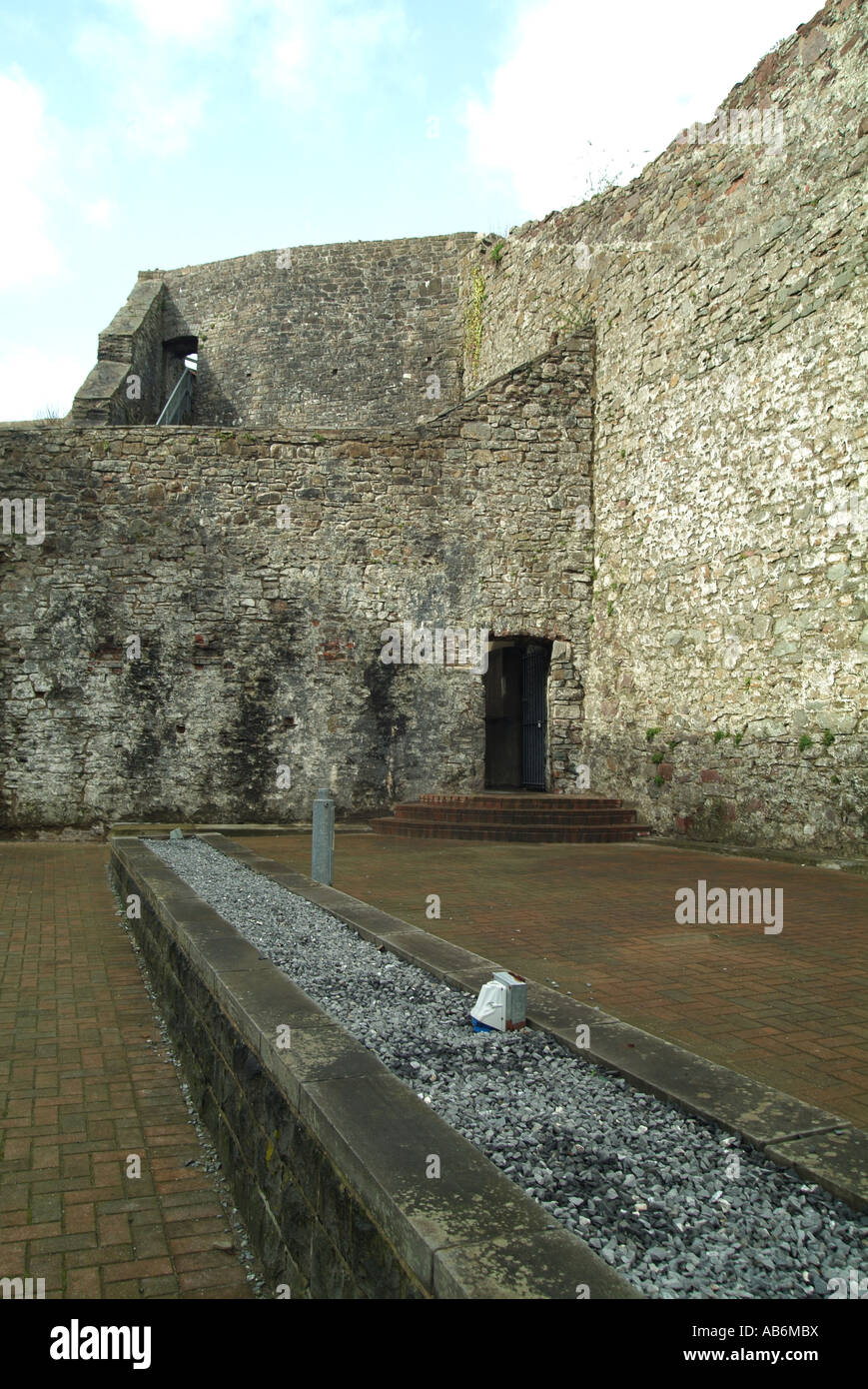 Shell keep Carmarthen Castle Stock Photo - Alamy
