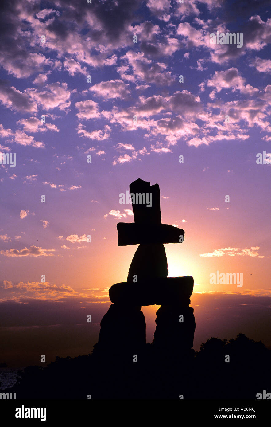 Inukshuk Inuksuk figure landmark cairn Northwest Territories Canada ...