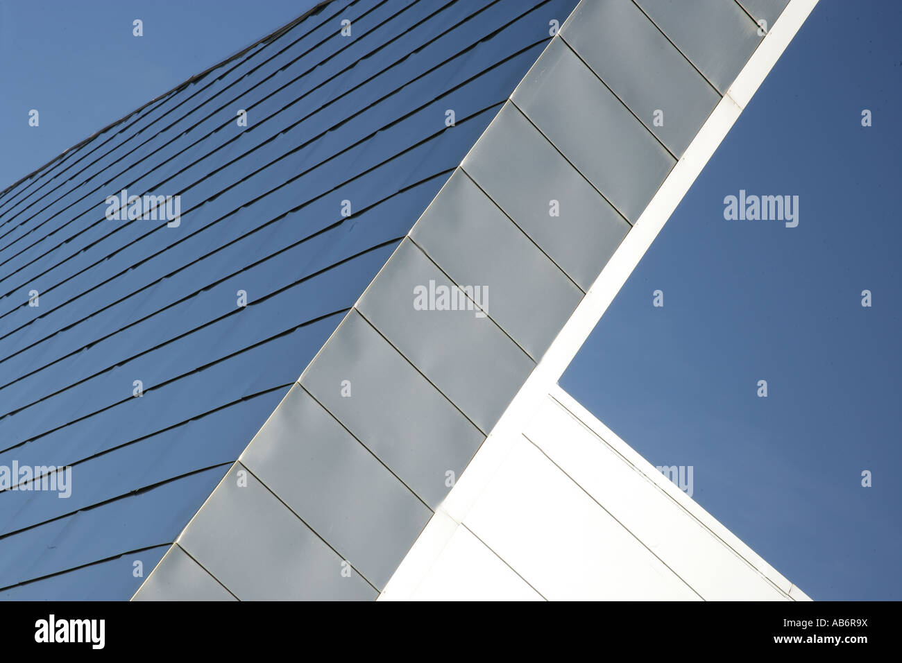 geometeric shape of modern architecture aluminium steel wall Stock ...