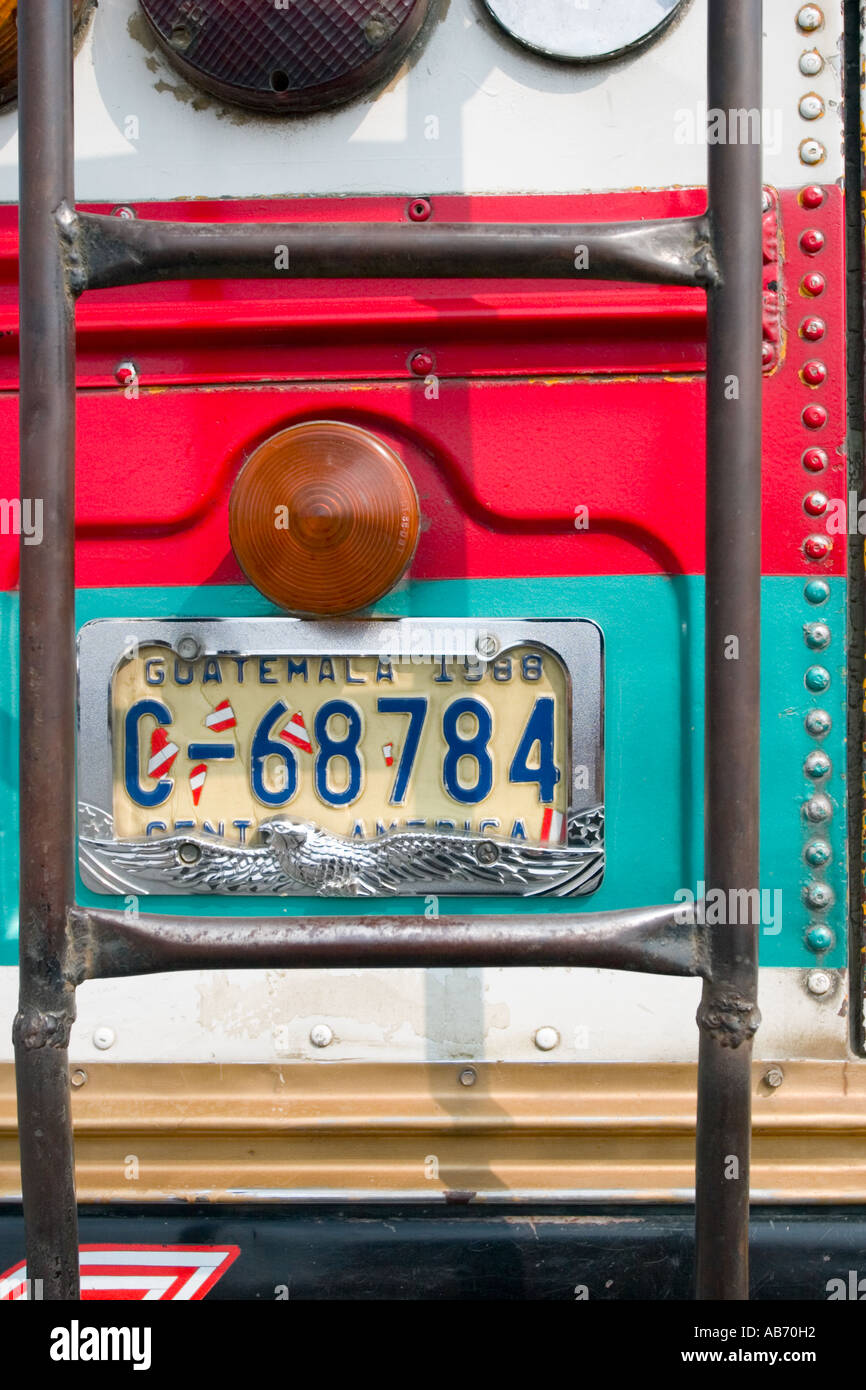 Chicken bus number plate Guatemala Stock Photo - Alamy