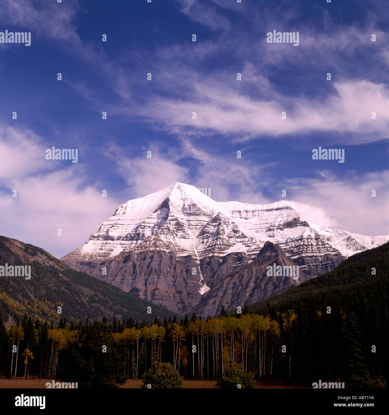 Mount Robson in Mount Robson Provincial Park in Canadian Rockies along ...