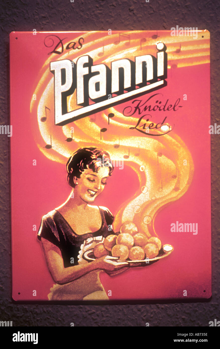 Old advertisement metal plate of Pfanni potato ball Potato Museum ...