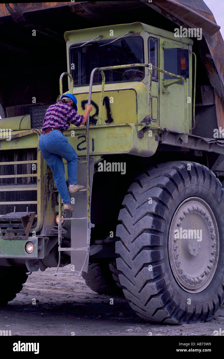 Texada Island, BC, British Columbia, Canada - Woman climbing up / down ...