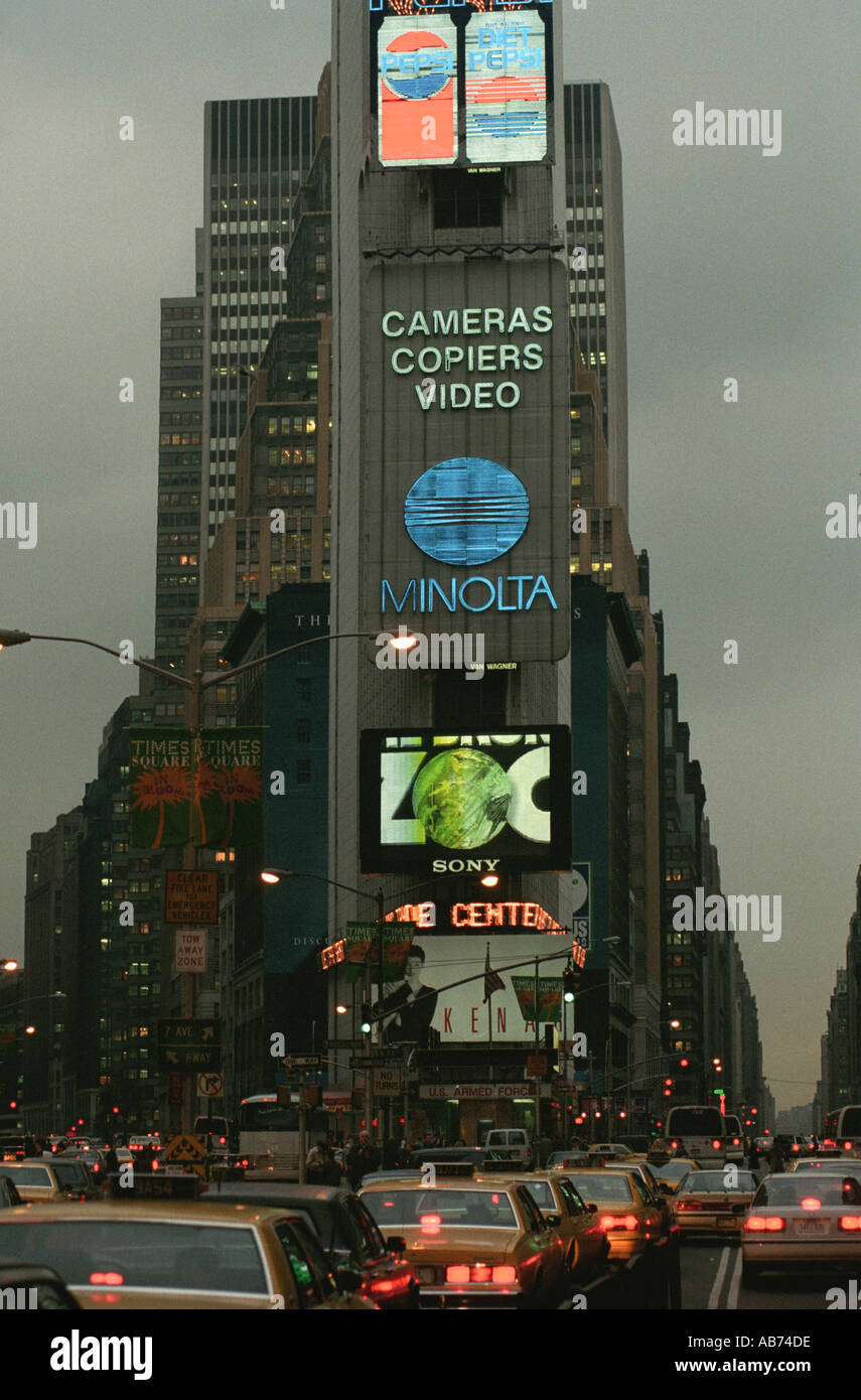New York USA 1993 Times Square at night Stock Photo - Alamy