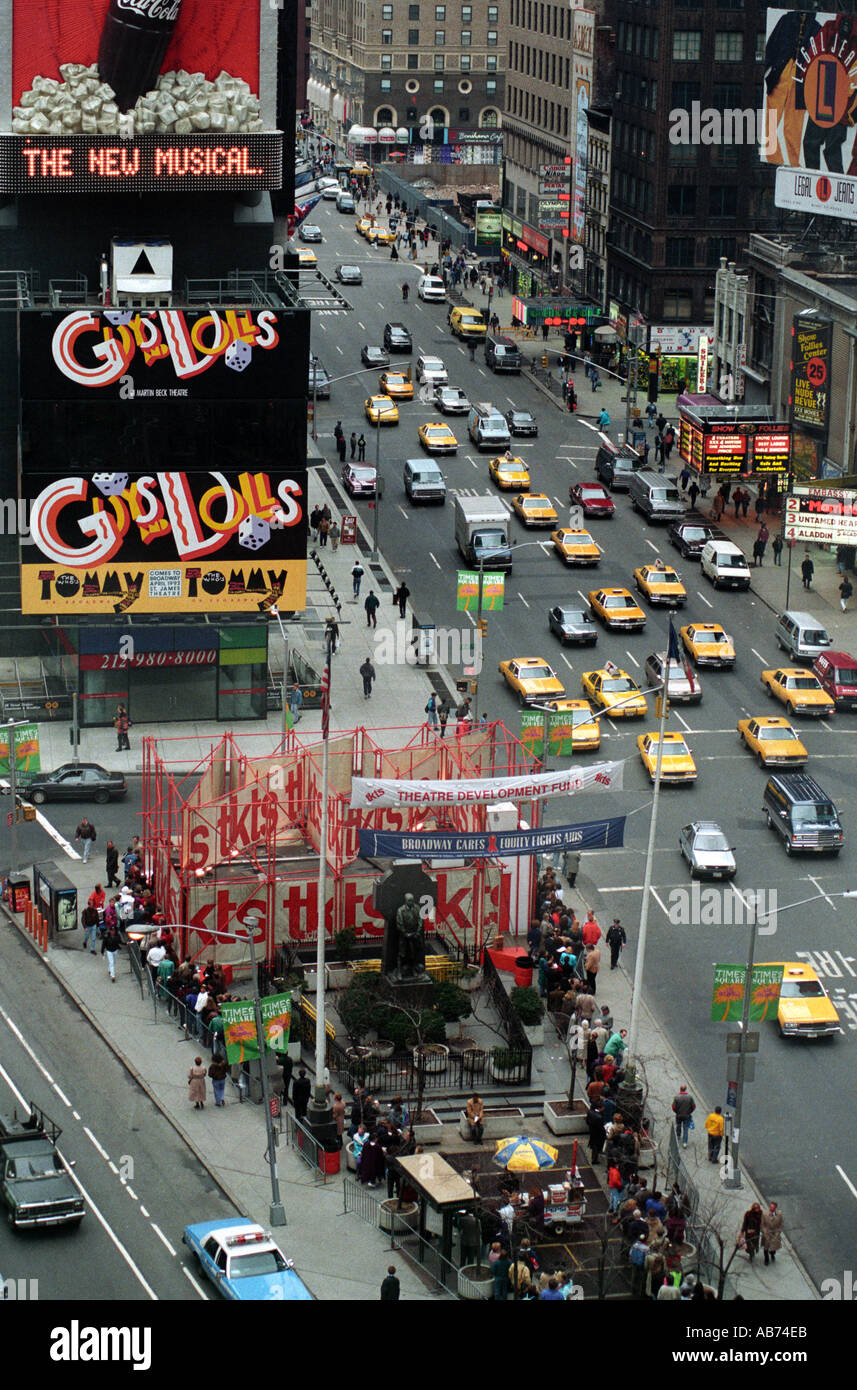 New York USA 1993 A view of Times Square from the Marriott Hotel Stock ...