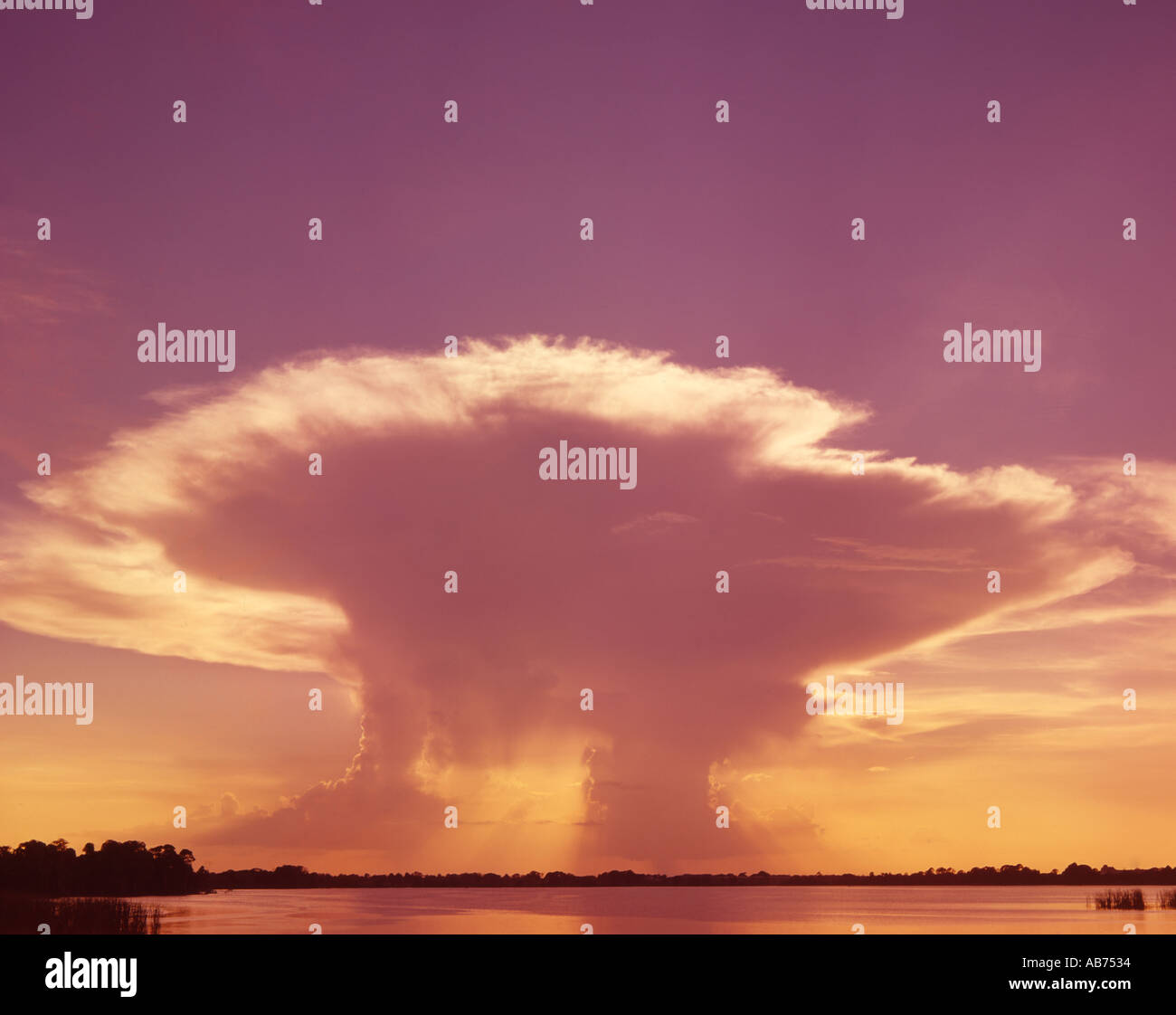 cloud at sunset resembling atomic explosion Stock Photo - Alamy