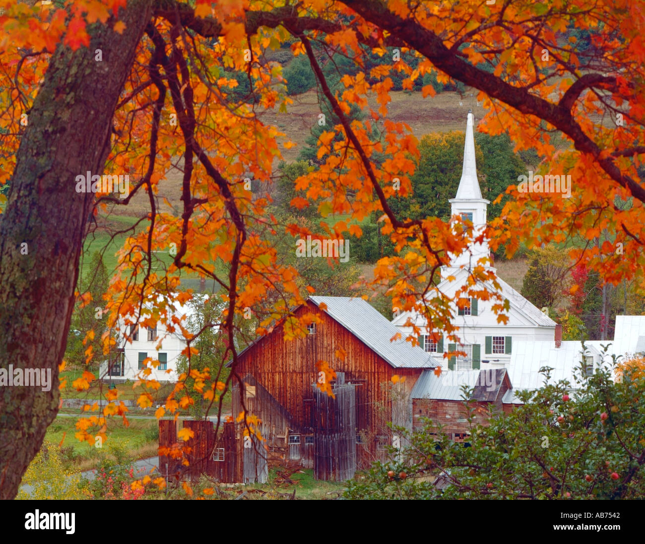 church and village of Waits River Vermont USA New England Stock Photo ...