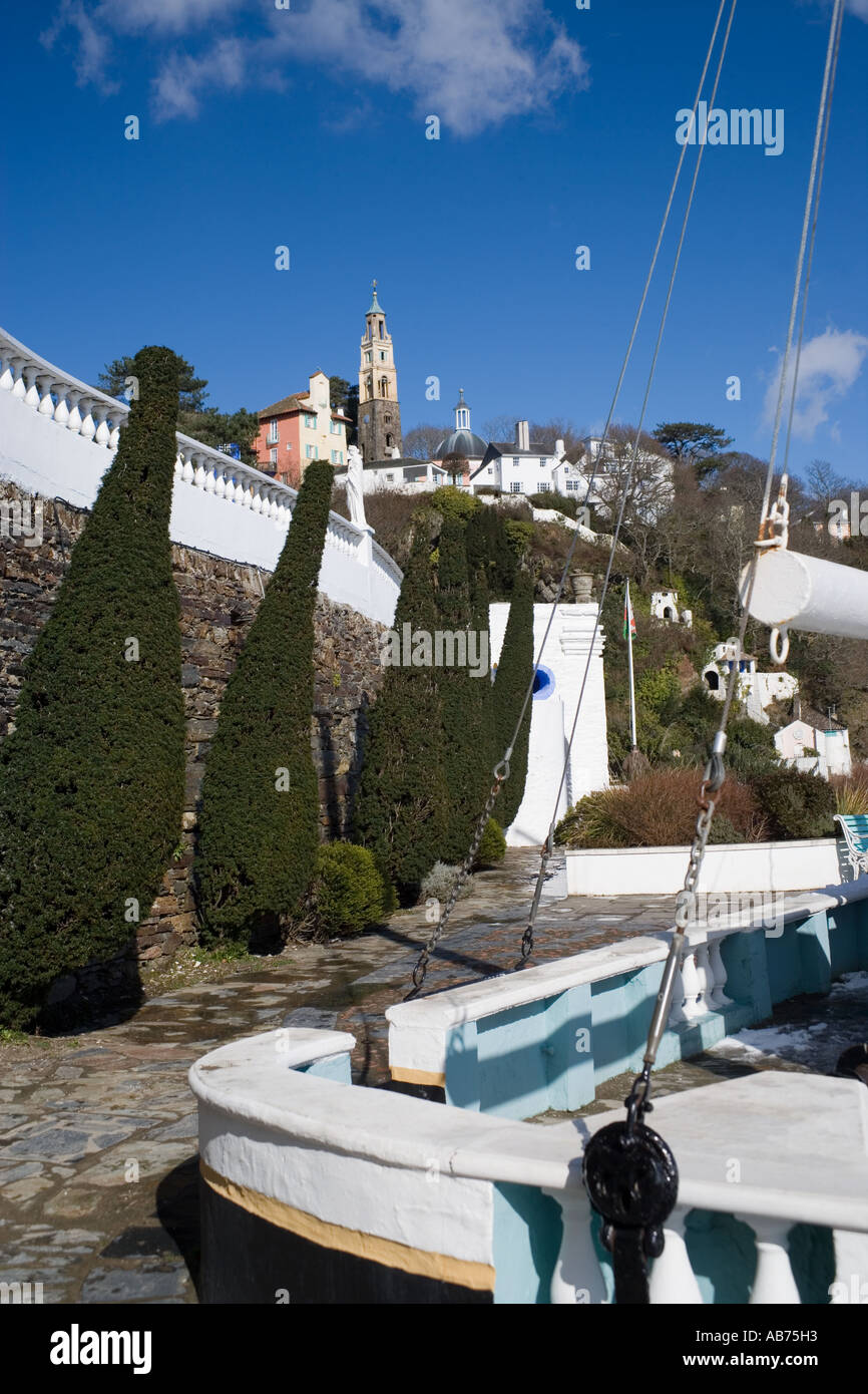 Portmeirion village and hotel in the snow,North Wales,United Kingdom ...