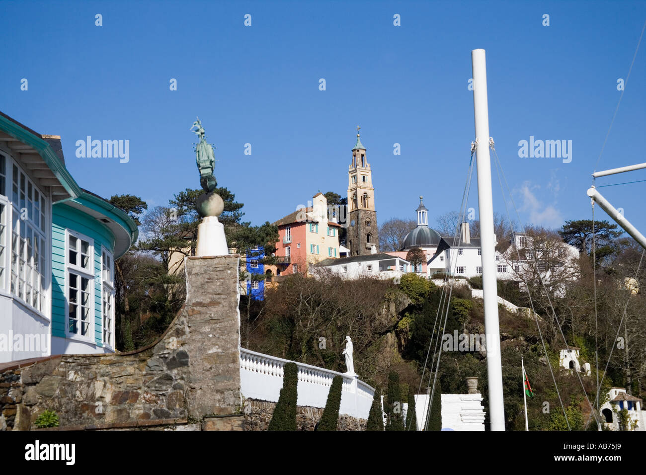 Portmeirion village in the snow,North Wales,United Kingdom Stock Photo ...