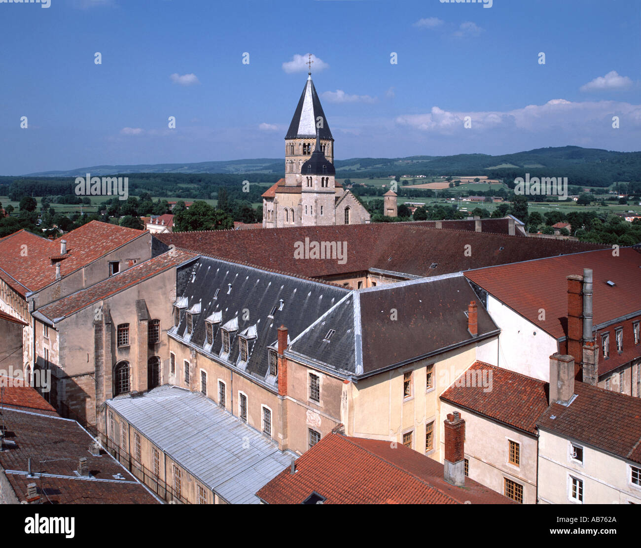 The 11 & 12th Century Cluny Abbey viewed from the Cheese Tower Stock ...