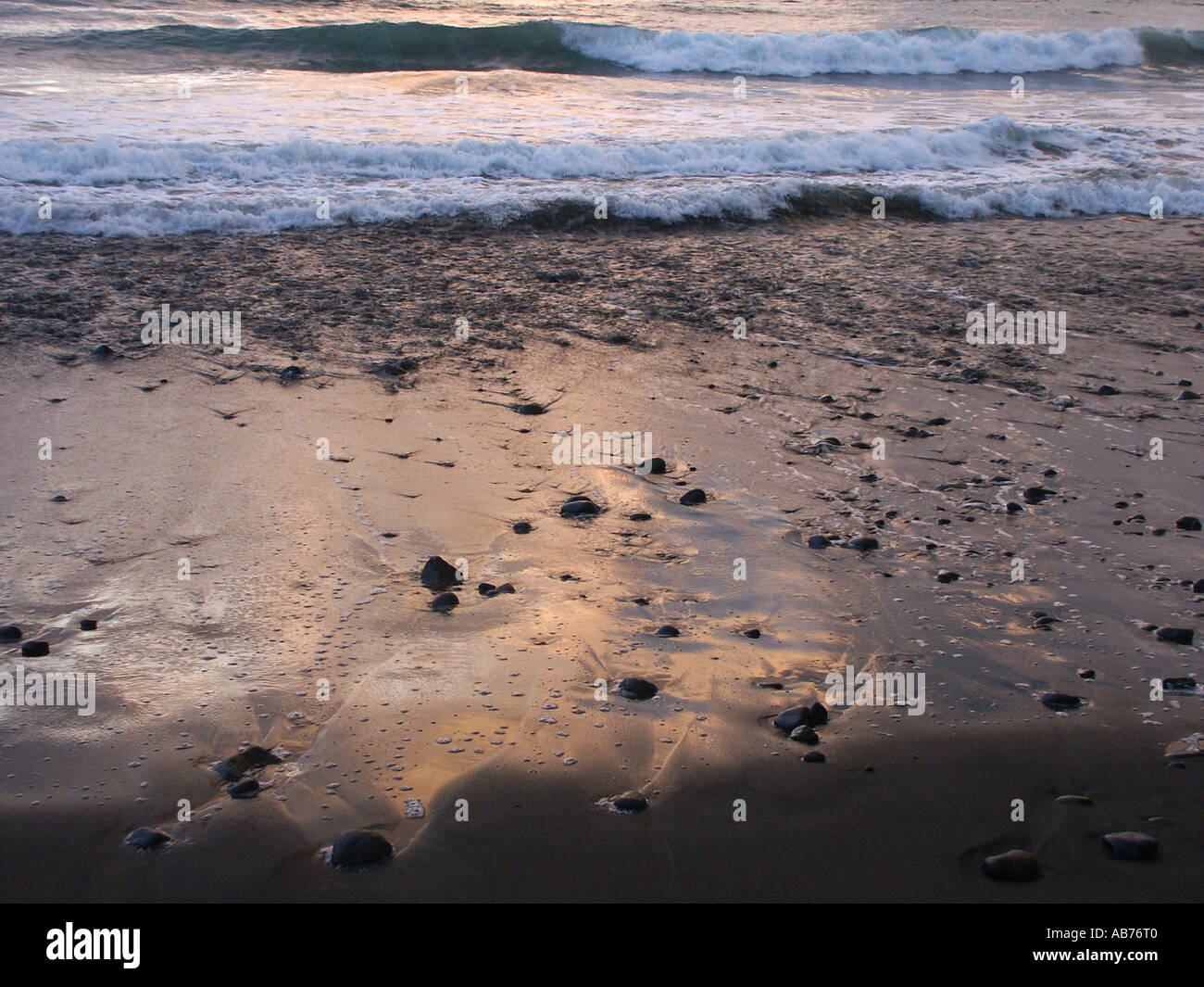 Pebbles on beach close up in Punta Banco in southern Costa Rica ...