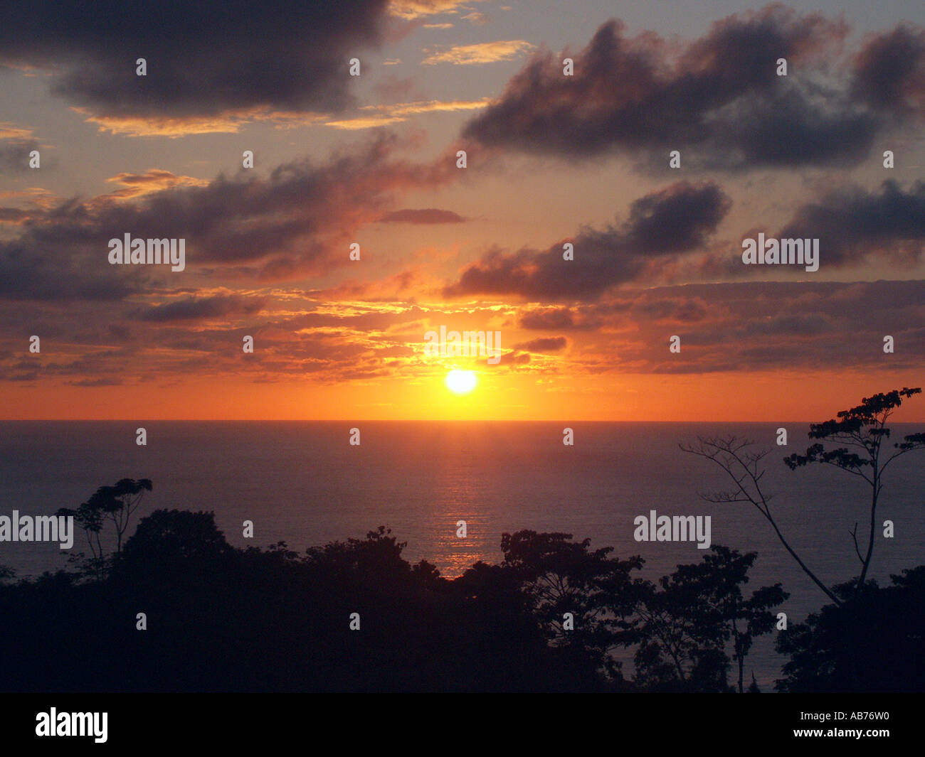 Sunset in Punta Banco in southern Costa Rica, Puntarenas Province ...