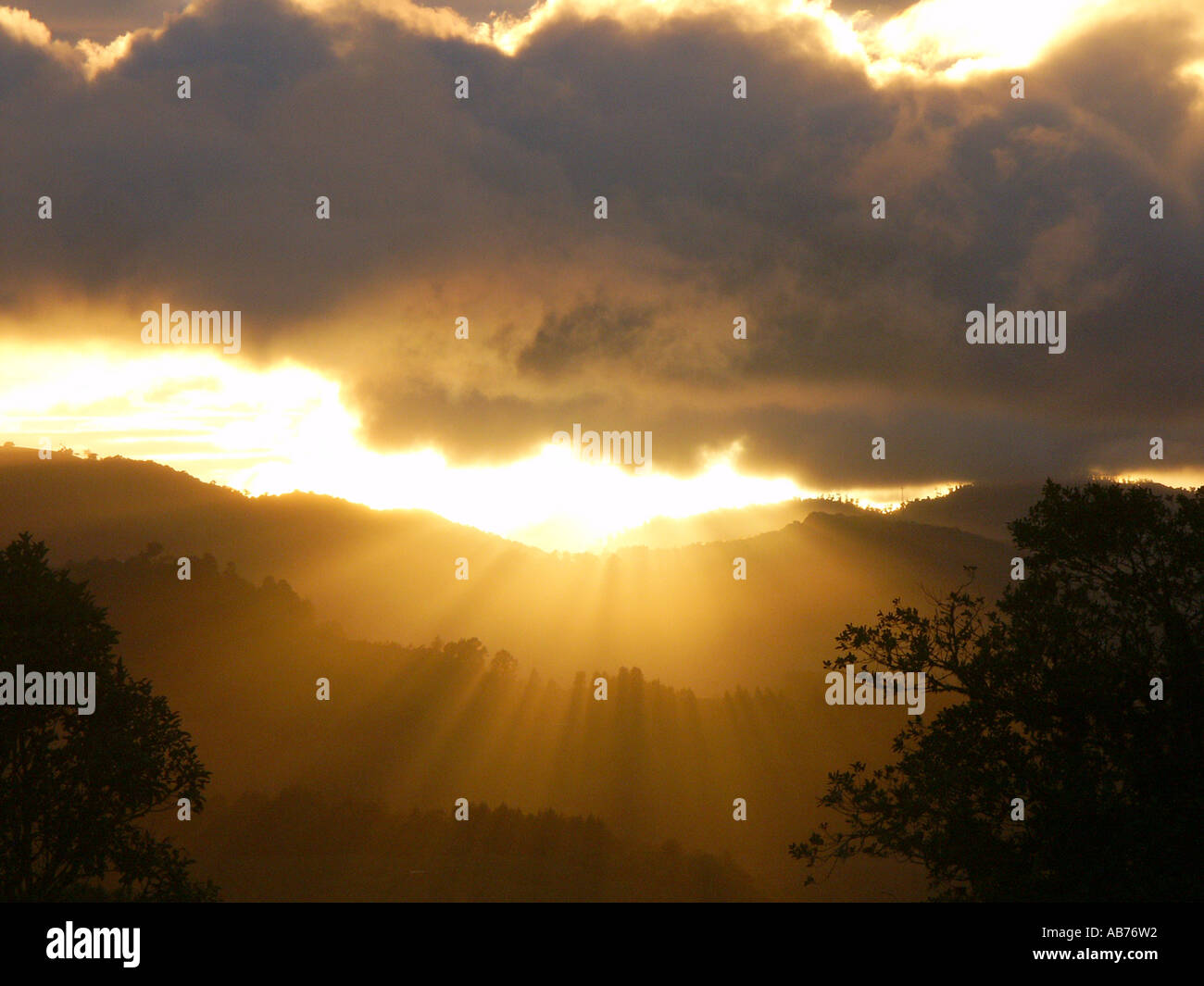 Cloudy sunset on Mountain of Death, Cerro de la Muerte, Costa Rica ...