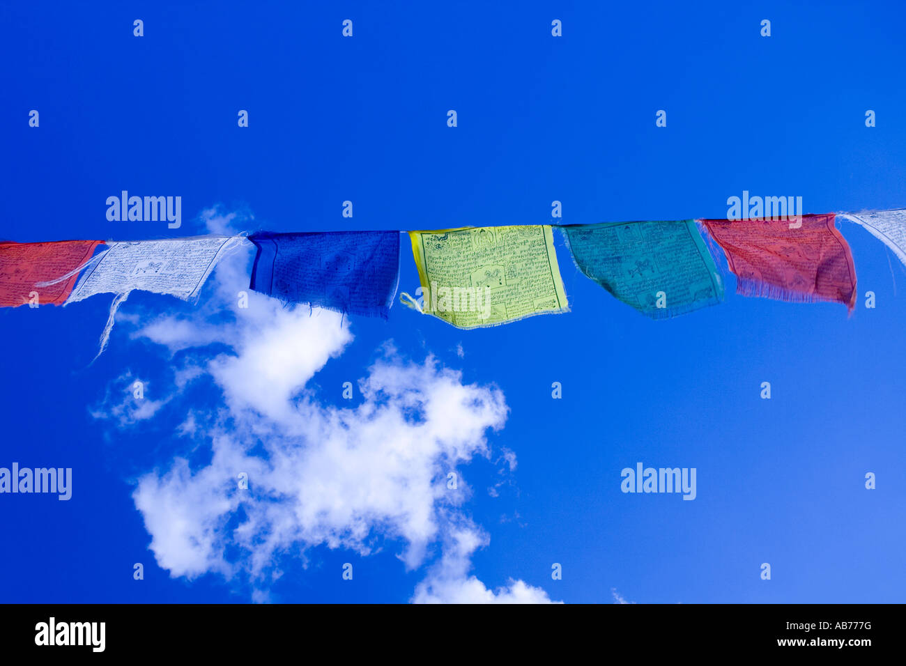 colourful bunting prayer flags Stock Photo - Alamy
