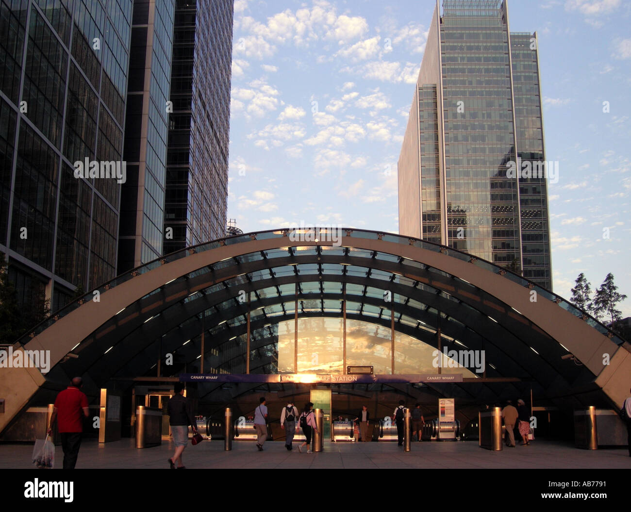 Canary Wharf Underground station in Docklands London England uk britain ...